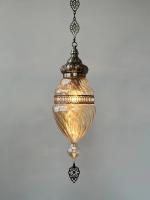 China Light brown handmade glass Pendant lamp Moroccan bedroom bedside chandelier (WH-DC-76) for sale