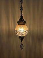 China Light brown handmade glass Pendant lamp Moroccan bedroom bedside chandelier (WH-DC-76) for sale