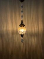 China Light brown handmade glass Pendant lamp Moroccan bedroom bedside chandelier (WH-DC-76) for sale