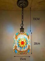 China Bohemia Turkish Mosaic Lamp Handmade Stained Glass Sconce Bar Restaurant Retro Vintage Mediterranean LED Hanging Light (WH-DC-80) for sale