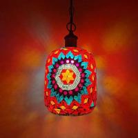 China Bohemia Turkish Mosaic Lamp Handmade Stained Glass Sconce Bar Restaurant Retro Vintage Mediterranean LED Hanging Light (WH-DC-80) for sale