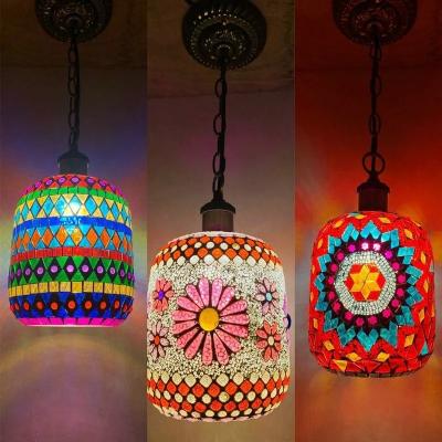 China Bohemia Turkish Mosaic Lamp Handmade Stained Glass Sconce Bar Restaurant Retro Vintage Mediterranean LED Hanging Light (WH-DC-80) for sale
