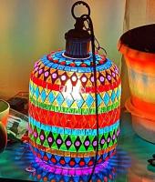 China Bohemia Turkish Mosaic Lamp Handmade Stained Glass Sconce Bar Restaurant Retro Vintage Mediterranean LED Hanging Light (WH-DC-80) for sale