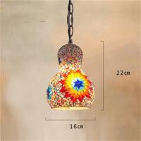 China Vintage Art Deco Handcrafted Lamparas de mesa Colorful Stained Glass Romantic Pendant Lamp Turkish Mosaic Chandelier(WH-DC-82) for sale