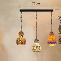 China Vintage Art Deco Handcrafted Lamparas de mesa Colorful Stained Glass Romantic Pendant Lamp Turkish Mosaic Chandelier(WH-DC-82) for sale