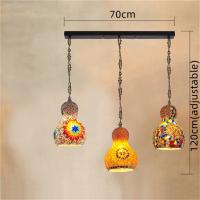 China Vintage Art Deco Handcrafted Lamparas de mesa Colorful Stained Glass Romantic Pendant Lamp Turkish Mosaic Chandelier(WH-DC-82) for sale