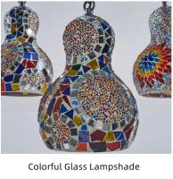 China Vintage Art Deco Handcrafted Lamparas de mesa Colorful Stained Glass Romantic Pendant Lamp Turkish Mosaic Chandelier(WH-DC-82) for sale