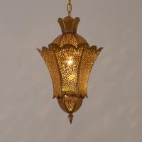China Gold Lustre Hollow Carved Hanging Lamp Vintage Retro Classical Moroccan Pendant Lights (WH-DC-84) for sale