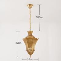 China Gold Lustre Hollow Carved Hanging Lamp Vintage Retro Classical Moroccan Pendant Lights (WH-DC-84) for sale