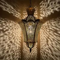 China Gold Lustre Hollow Carved Hanging Lamp Vintage Retro Classical Moroccan Pendant Lights (WH-DC-84) for sale