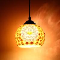 China LED Colorful Glass Hanging Lamp Morocco Decor Turkish Mosaic Lamps (WH-DC-86) for sale