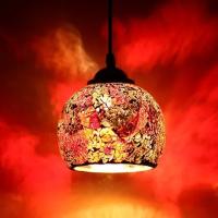 China LED Colorful Glass Hanging Lamp Morocco Decor Turkish Mosaic Lamps (WH-DC-86) for sale