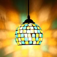 China LED Colorful Glass Hanging Lamp Morocco Decor Turkish Mosaic Lamps (WH-DC-86) for sale