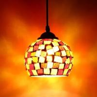 China LED Colorful Glass Hanging Lamp Morocco Decor Turkish Mosaic Lamps (WH-DC-86) for sale