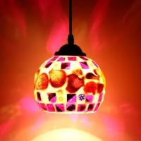 China LED Colorful Glass Hanging Lamp Morocco Decor Turkish Mosaic Lamps (WH-DC-86) for sale