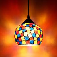 China LED Colorful Glass Hanging Lamp Morocco Decor Turkish Mosaic Lamps (WH-DC-86) for sale