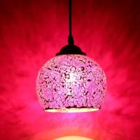 China LED Colorful Glass Hanging Lamp Morocco Decor Turkish Mosaic Lamps (WH-DC-86) for sale