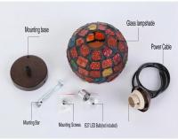 China LED Colorful Glass Hanging Lamp Morocco Decor Turkish Mosaic Lamps (WH-DC-86) for sale