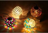 China LED Colorful Glass Hanging Lamp Morocco Decor Turkish Mosaic Lamps (WH-DC-86) for sale
