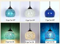 China LED Colorful Glass Hanging Lamp Morocco Decor Turkish Mosaic Lamps (WH-DC-86) for sale