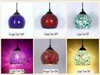 China LED Colorful Glass Hanging Lamp Morocco Decor Turkish Mosaic Lamps (WH-DC-86) for sale