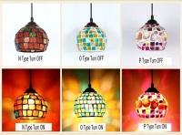 China LED Colorful Glass Hanging Lamp Morocco Decor Turkish Mosaic Lamps (WH-DC-86) for sale