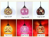 China LED Colorful Glass Hanging Lamp Morocco Decor Turkish Mosaic Lamps (WH-DC-86) for sale