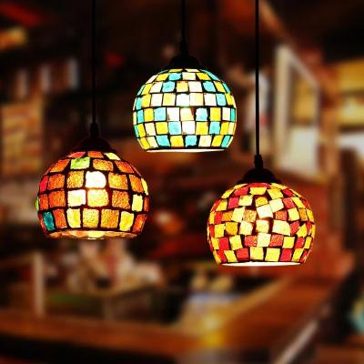 China LED Colorful Glass Hanging Lamp Morocco Decor Turkish Mosaic Lamps (WH-DC-86) for sale