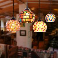 China LED Colorful Glass Hanging Lamp Morocco Decor Turkish Mosaic Lamps (WH-DC-86) for sale