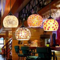 China LED Colorful Glass Hanging Lamp Morocco Decor Turkish Mosaic Lamps (WH-DC-86) for sale
