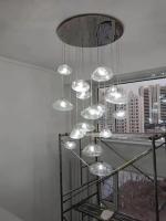 China Creative Staircase Pendant lamp Designer LED Glass Counter Pendant light(WH-NC-123) for sale
