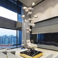 China Creative Staircase Pendant lamp Designer LED Glass Counter Pendant light(WH-NC-123) for sale