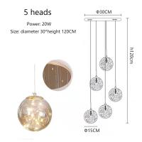 China Modern Led Chandelier Glass Ball Pendant Light Staircase LED Decor Lusters(WH-NC-125) for sale