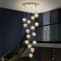China Modern Led Chandelier Glass Ball Pendant Light Staircase LED Decor Lusters(WH-NC-125) for sale