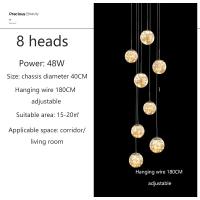 China Modern Led Chandelier Glass Ball Pendant Light Staircase LED Decor Lusters(WH-NC-125) for sale
