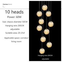 China Modern Led Chandelier Glass Ball Pendant Light Staircase LED Decor Lusters(WH-NC-125) for sale