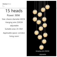 China Modern Led Chandelier Glass Ball Pendant Light Staircase LED Decor Lusters(WH-NC-125) for sale