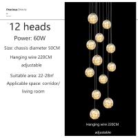 China Modern Led Chandelier Glass Ball Pendant Light Staircase LED Decor Lusters(WH-NC-125) for sale