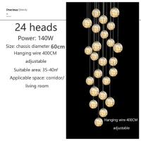 China Modern Led Chandelier Glass Ball Pendant Light Staircase LED Decor Lusters(WH-NC-125) for sale