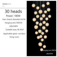 China Modern Led Chandelier Glass Ball Pendant Light Staircase LED Decor Lusters(WH-NC-125) for sale