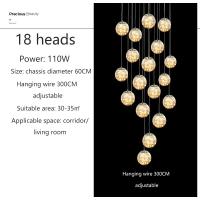 China Modern Led Chandelier Glass Ball Pendant Light Staircase LED Decor Lusters(WH-NC-125) for sale