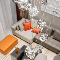 China Modern Led Chandelier Glass Ball Pendant Light Staircase LED Decor Lusters(WH-NC-125) for sale