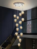China Modern Led Chandelier Glass Ball Pendant Light Staircase LED Decor Lusters(WH-NC-125) for sale