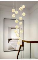 China Modern Led Chandelier Glass Ball Pendant Light Staircase LED Decor Lusters(WH-NC-125) for sale