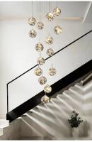 China Modern Led Chandelier Glass Ball Pendant Light Staircase LED Decor Lusters(WH-NC-125) for sale
