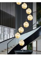 China Modern Led Chandelier Glass Ball Pendant Light Staircase LED Decor Lusters(WH-NC-125) for sale
