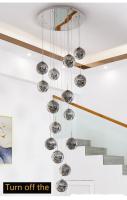 China Modern Led Chandelier Glass Ball Pendant Light Staircase LED Decor Lusters(WH-NC-125) for sale
