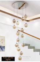 China Modern Led Chandelier Glass Ball Pendant Light Staircase LED Decor Lusters(WH-NC-125) for sale
