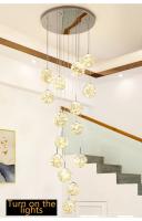 China Modern Led Chandelier Glass Ball Pendant Light Staircase LED Decor Lusters(WH-NC-125) for sale
