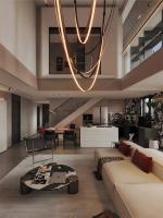 China Dimmable LED Fexible Brown Black Leather Belt Chandelier (WH-NC-132) for sale